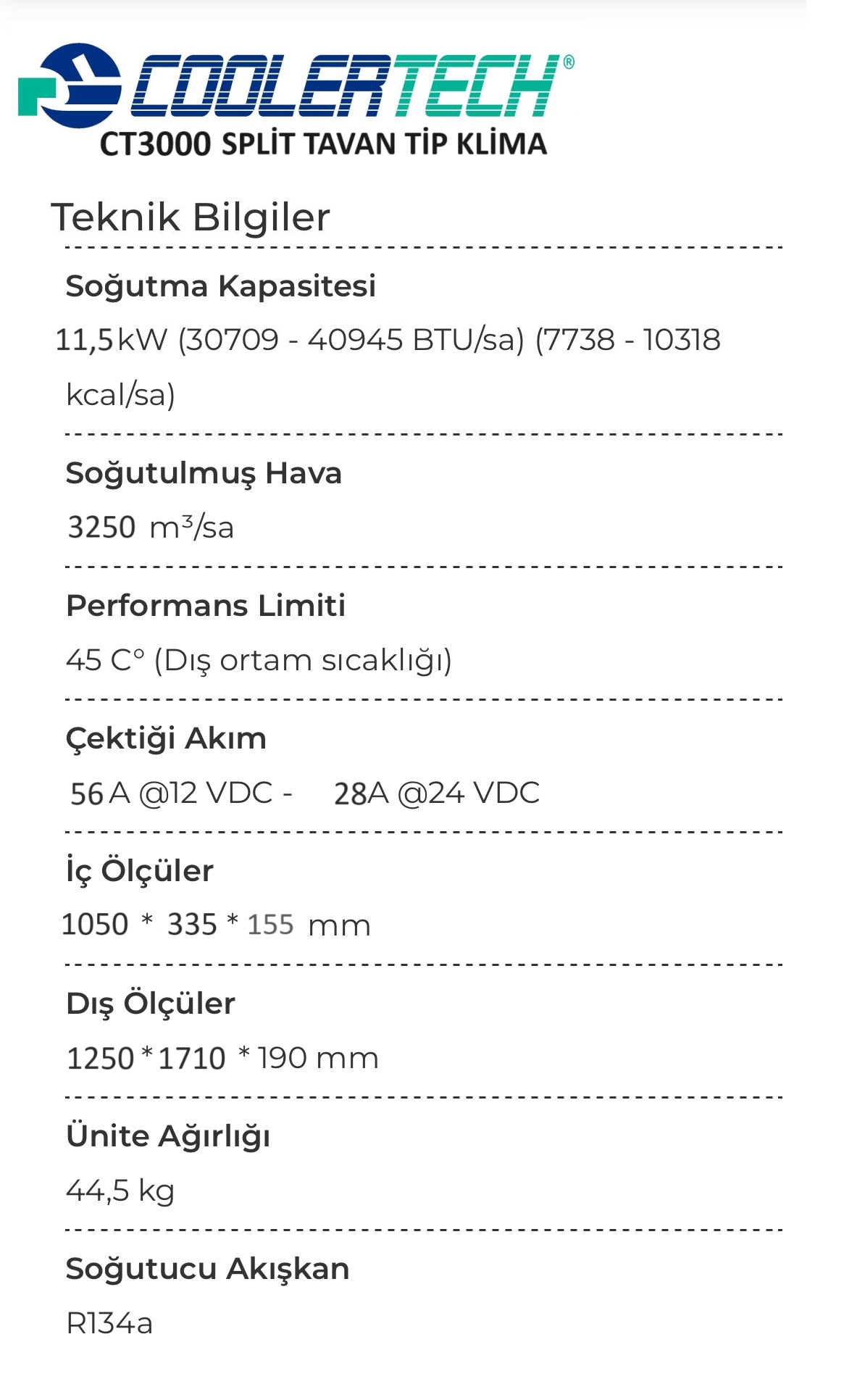 CT3000 SPLIT MİNİBÜS KLİMASI - Cooler Tech